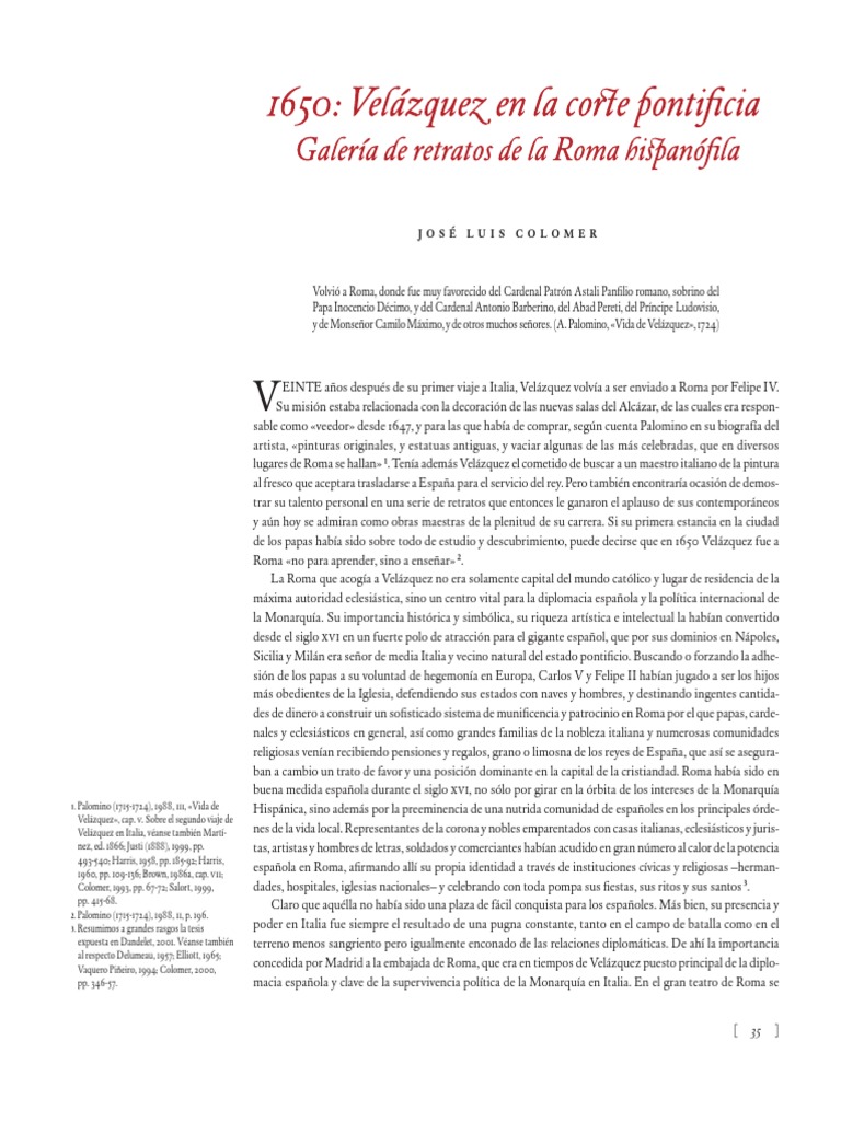 1650: Velázquez en La Corte Pontificia. José Luis Colomer | Descargar ...