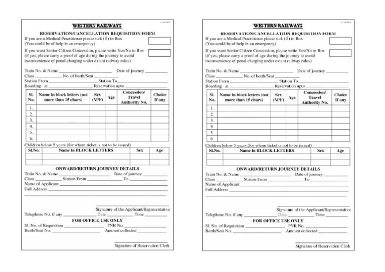 Railway Form | PDF