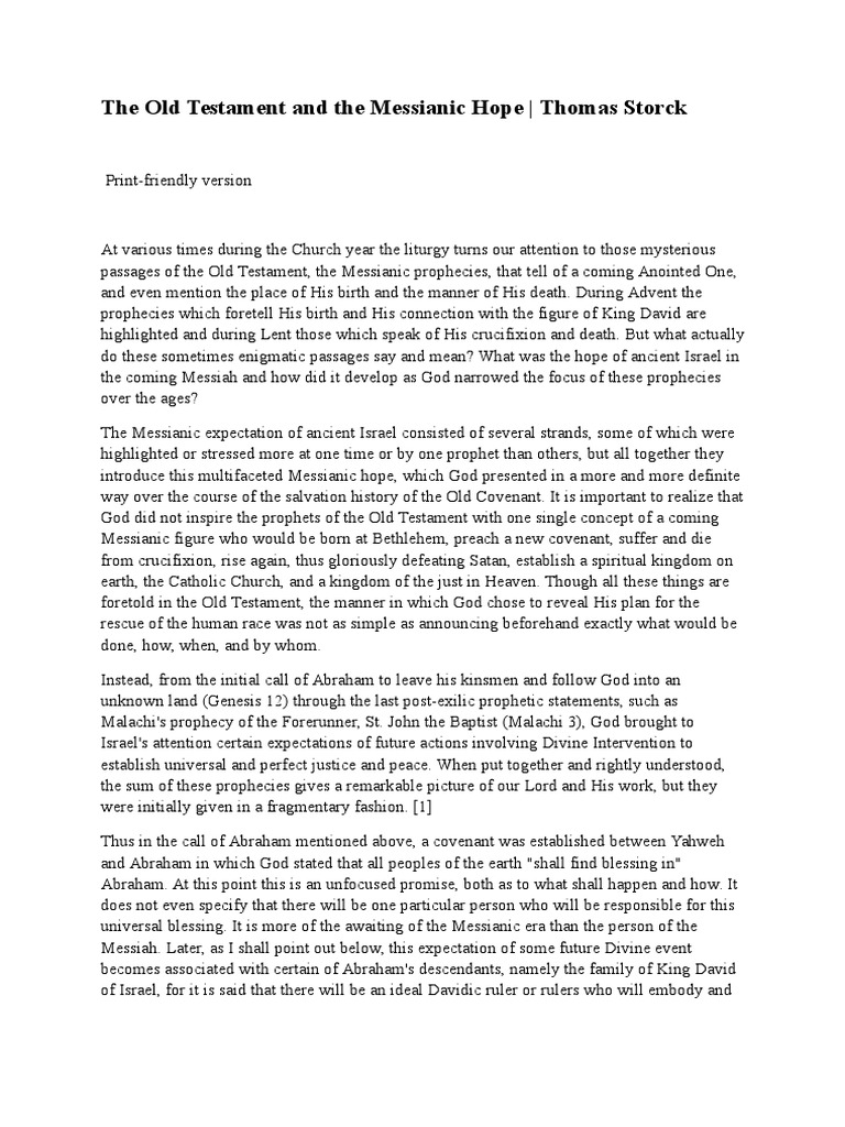 Old Testament Messianic Prophecies Explained | PDF | Messiah | Covenant ...