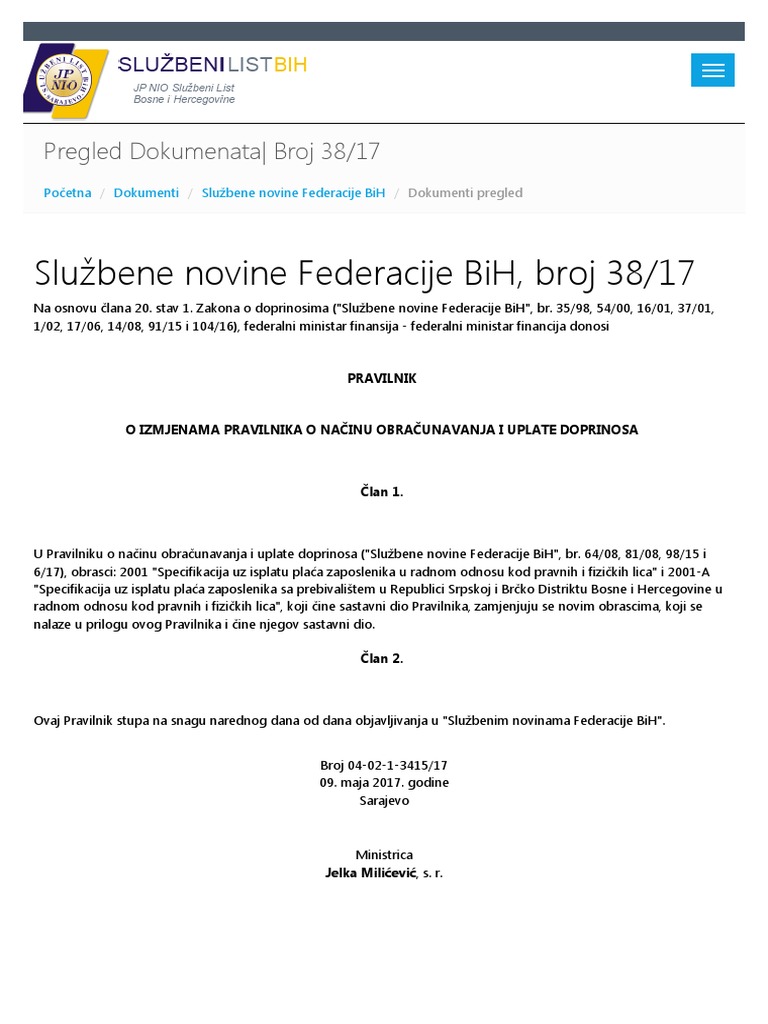 Službeni List - Pregled Dokumenta2 | PDF