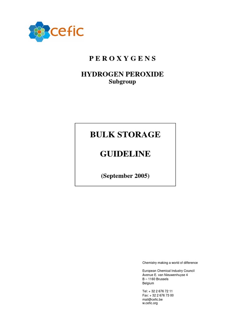 Bulk Storage Guideline 2005 (Peroxido) | PDF | Hydrogen Peroxide ...