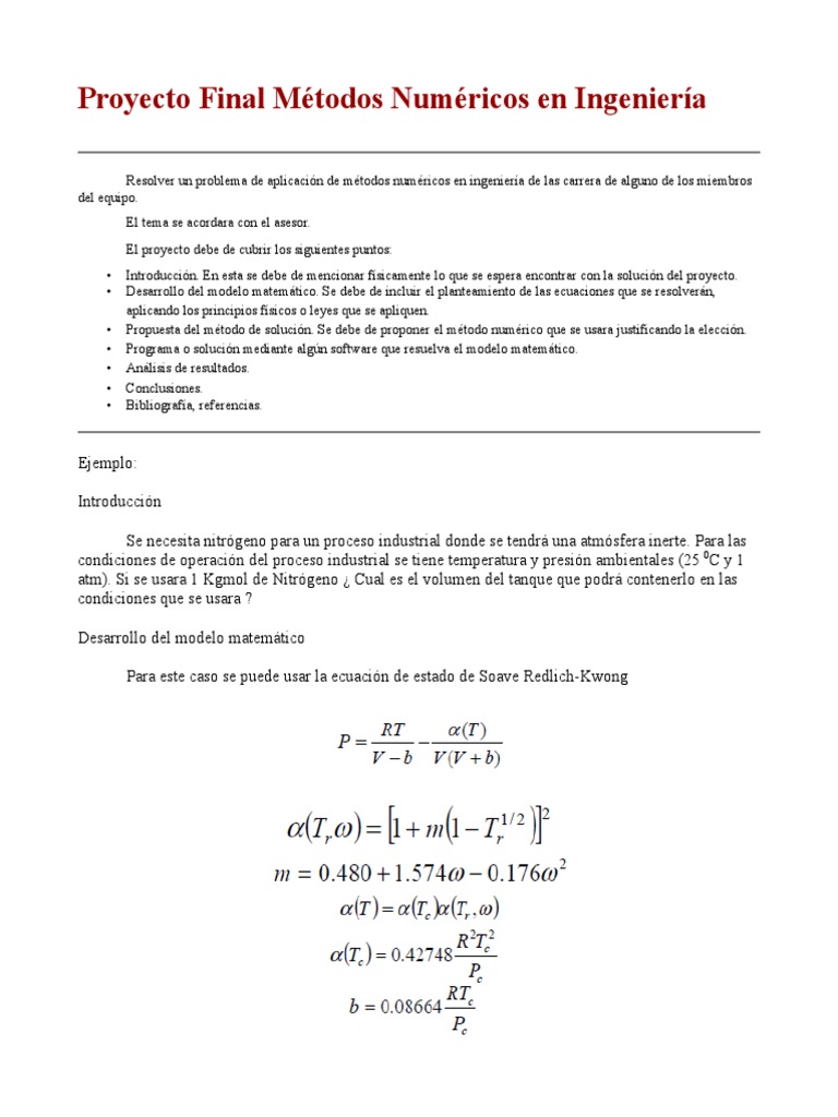 Proyecto Final Metodos Numericos en Ingenieria PDF | PDF