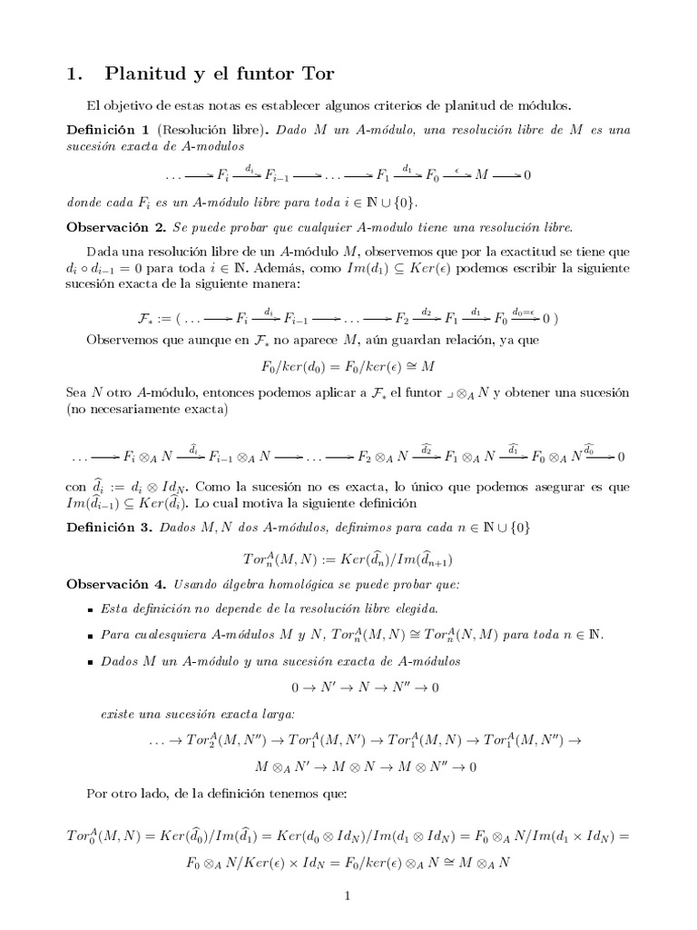 El Funtor Tor | PDF | Álgebra abstracta | Análisis matemático
