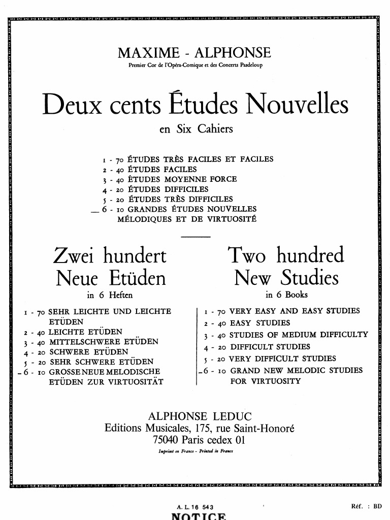 IMSLP10984-Maxime-Alphonse Horn Etudes Book 6 | PDF
