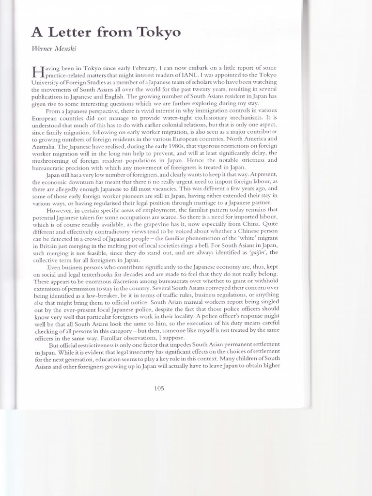 A Letter From Tokyo | PDF | Travel Visa | Immigration