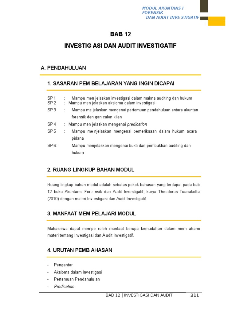 12 - Investigasi Dan Audit Investigatif | PDF