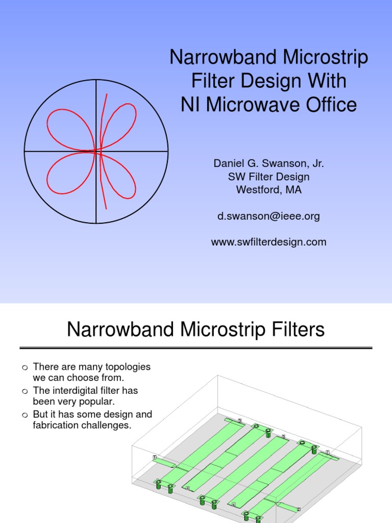 Narrowband Microstrip Filter Design | PDF | Electronic Filter | Low ...