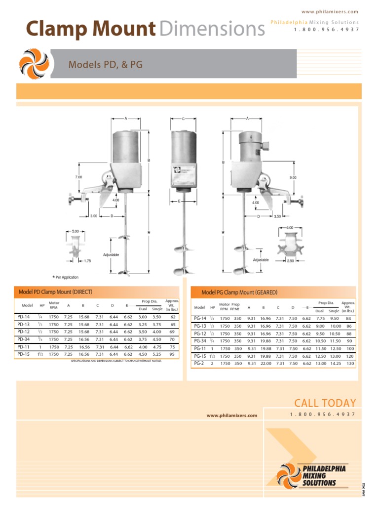Clamp Mount Mixers | PDF | Vehicle Technology | Propulsion