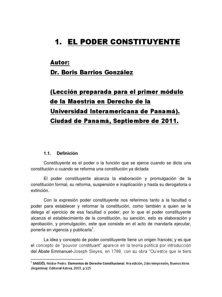 El Poder Constituyente PDF | PDF | Constitución | Nación