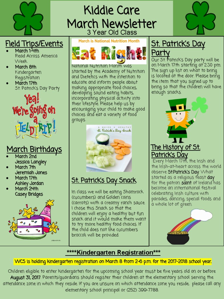 March Newsletter: Events & Registration | PDF | Saint Patrick | Wellness