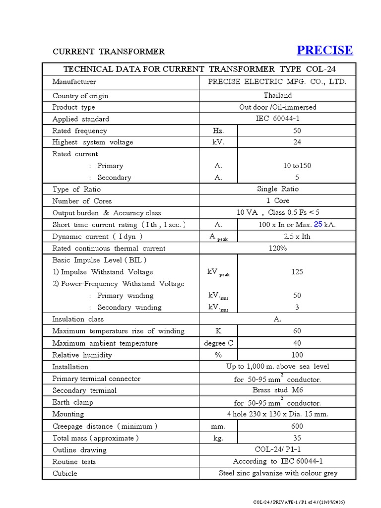 Precise CT | PDF | Transformer | Electromagnetism