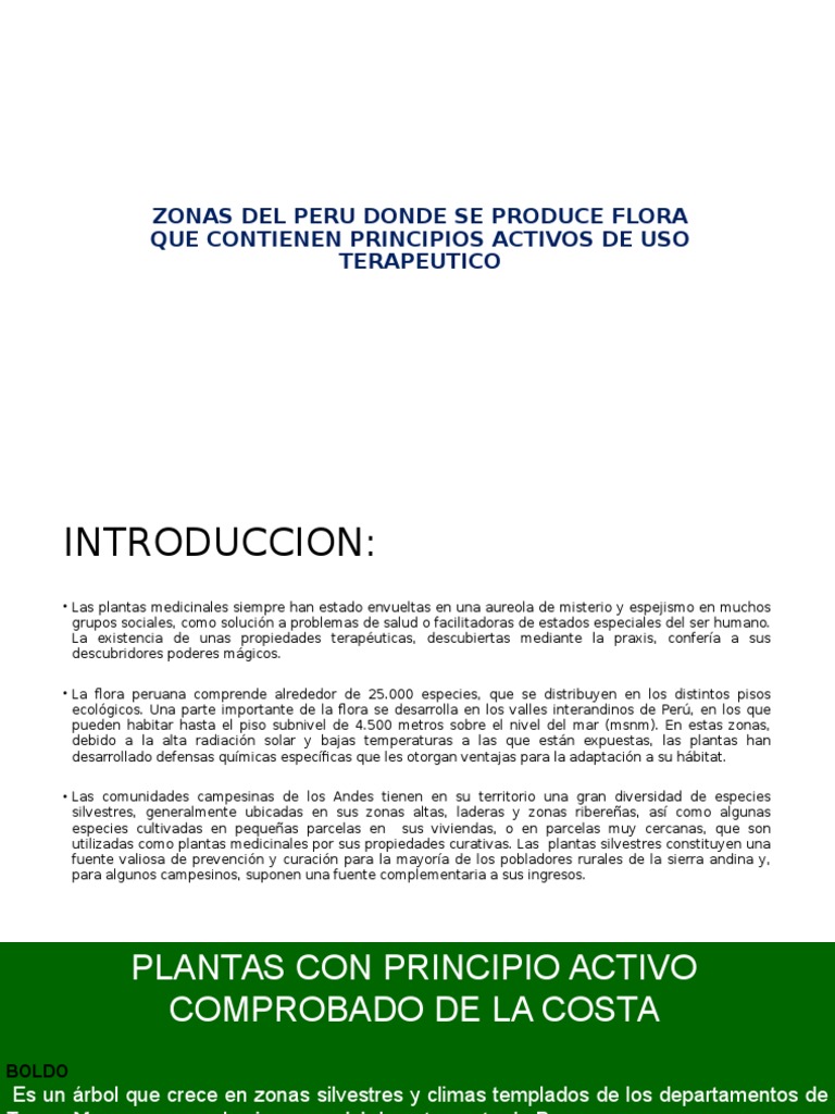 Algunas Plantas Medicinales Peru | PDF | Botánica | Plantas