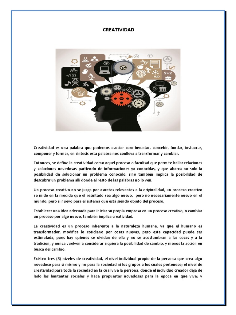 La Creatividad | PDF | Creatividad | Conocimiento