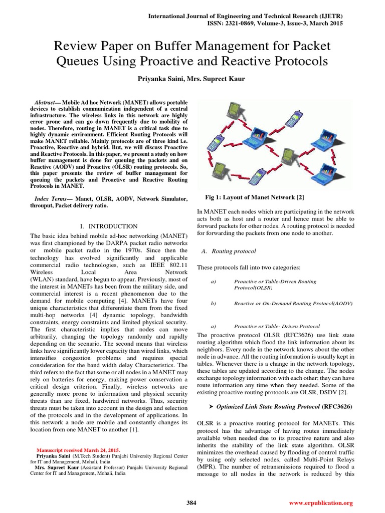 Review Paper On Buffer Management For Packet Queues Using Proactive and Reactive Protocols | PDF ...