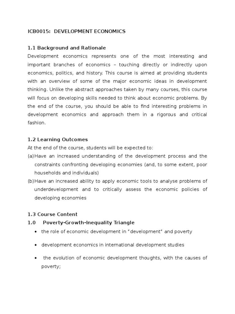 Development Economics | PDF | Development Economics | Economics