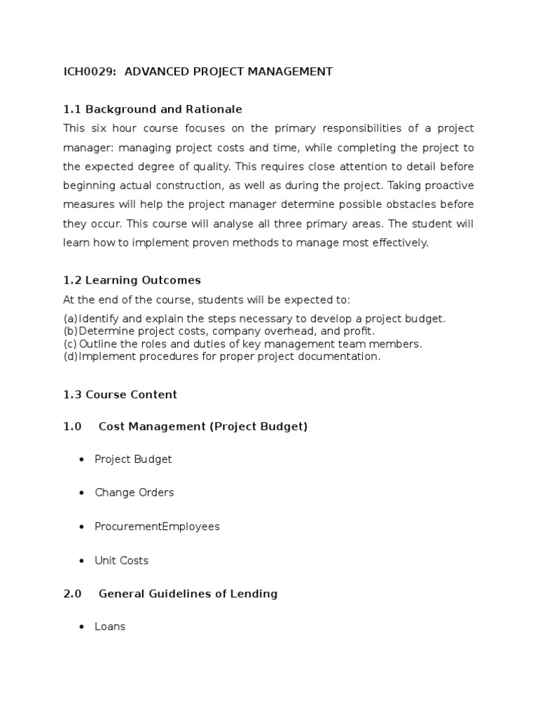 Advanced Project Management | PDF