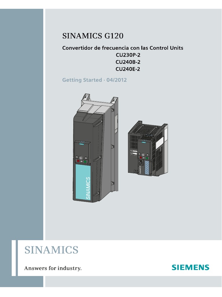 Puesta en Marcha de Variadores Sinamics G Con Unidades de Control CU240E-2 Cu240B-2 CU240P-2 PDF ...