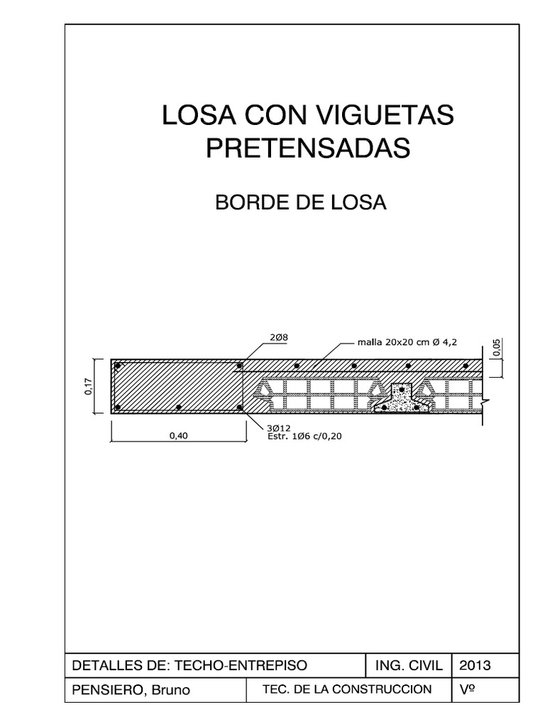 Losa Alivianada Con Viguetas Pretensadas-Borde | PDF