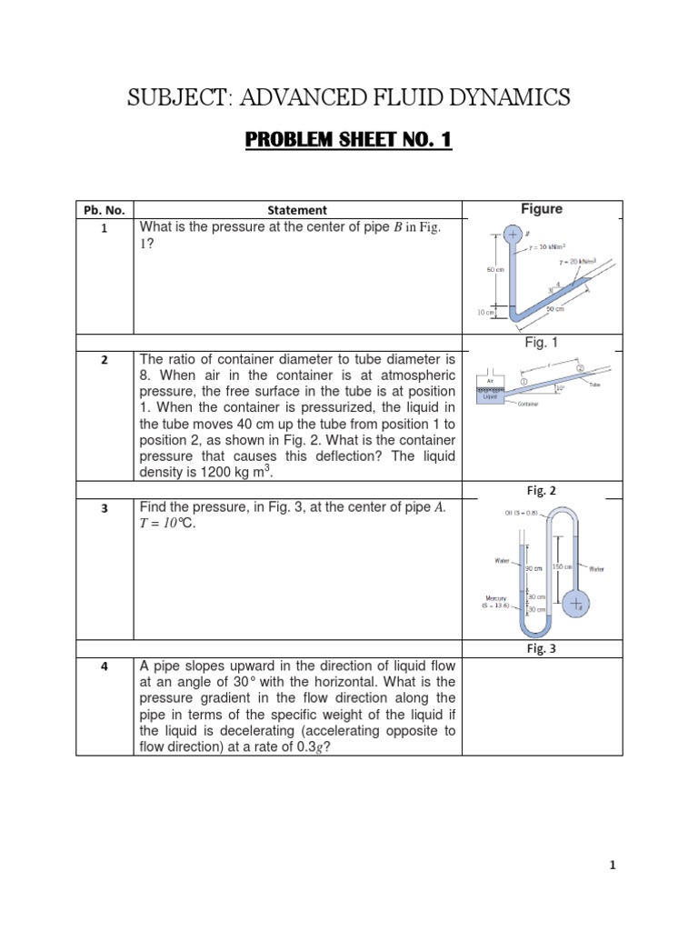 Problem Sheet 1 PDF | PDF | Airspeed | Pressure