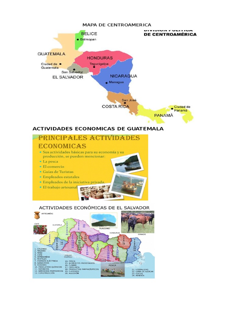 Actividade Economicas de Centroamerica | PDF | Color | Amarillo