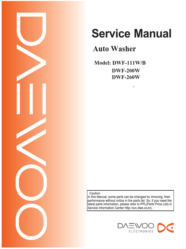 DWF 111W | PDF | Washing Machine | Home Appliance