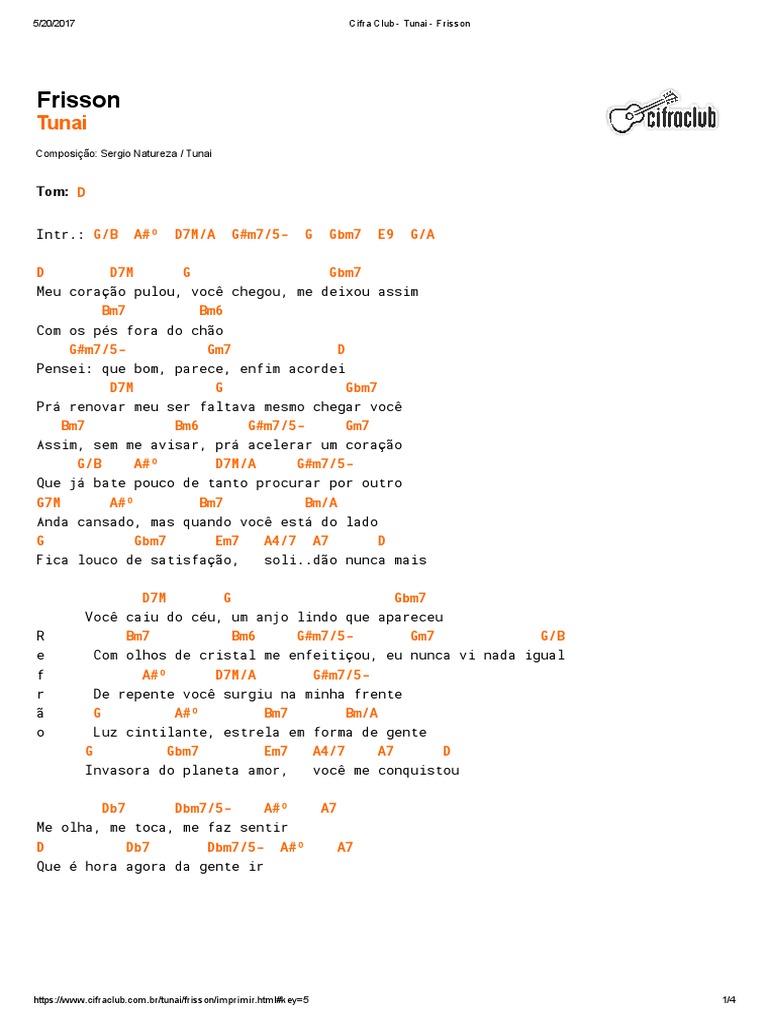 Cifra Club - Tunai - Frisson - D | PDF | Lazer