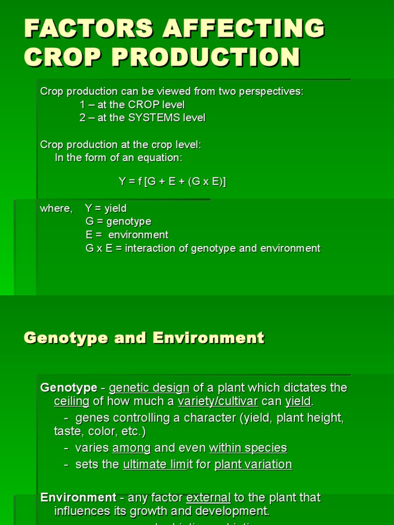 Factors Affecting Crop Production | Soil | Rain