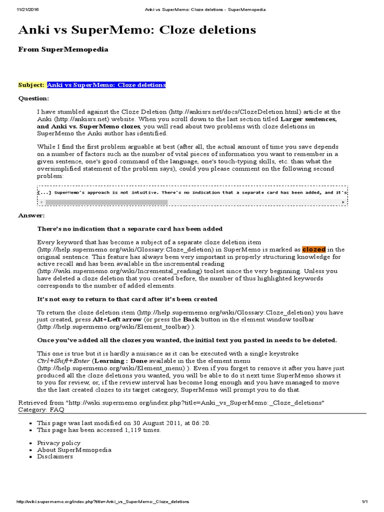 Anki Vs SuperMemo | PDF | Cognitive Science | Computing