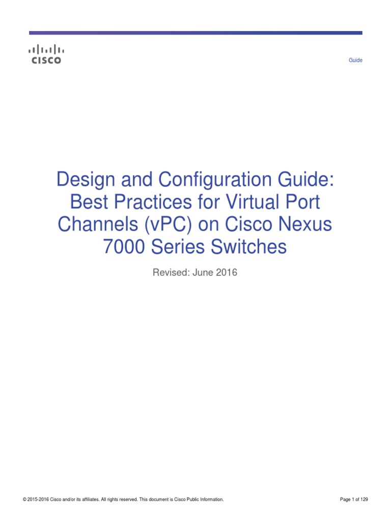 Vpc Best Practices Design Guide Pdf Pdf Network Switch Computer