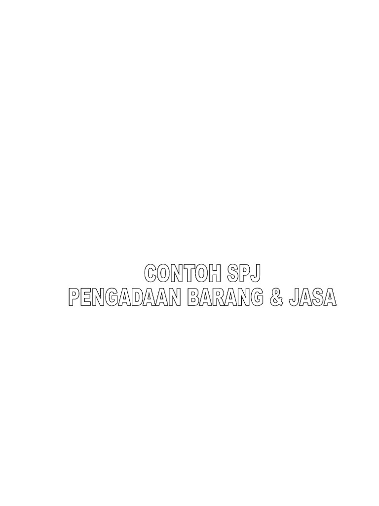 Contoh SPJ Pengadaan Barang & Jasa | PDF