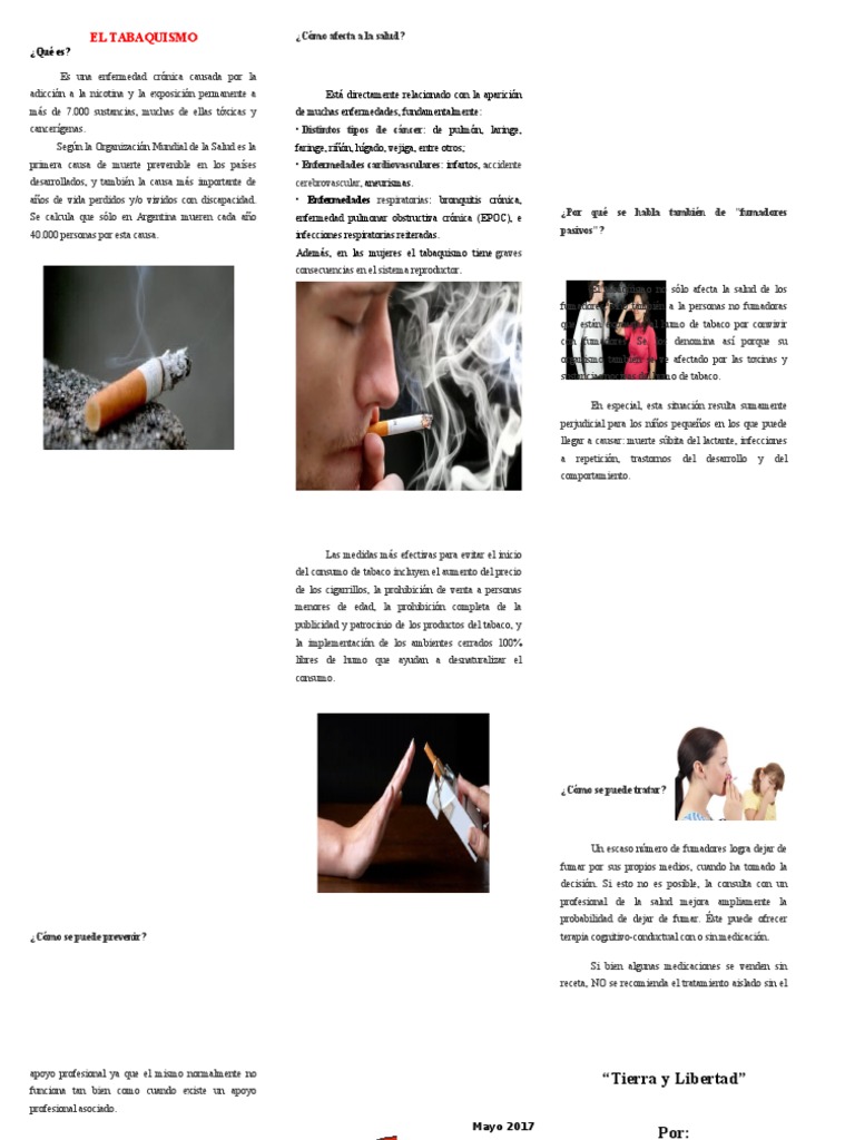 El Tabaquismo Triptico Pdf Fumar Tabaco Adicción