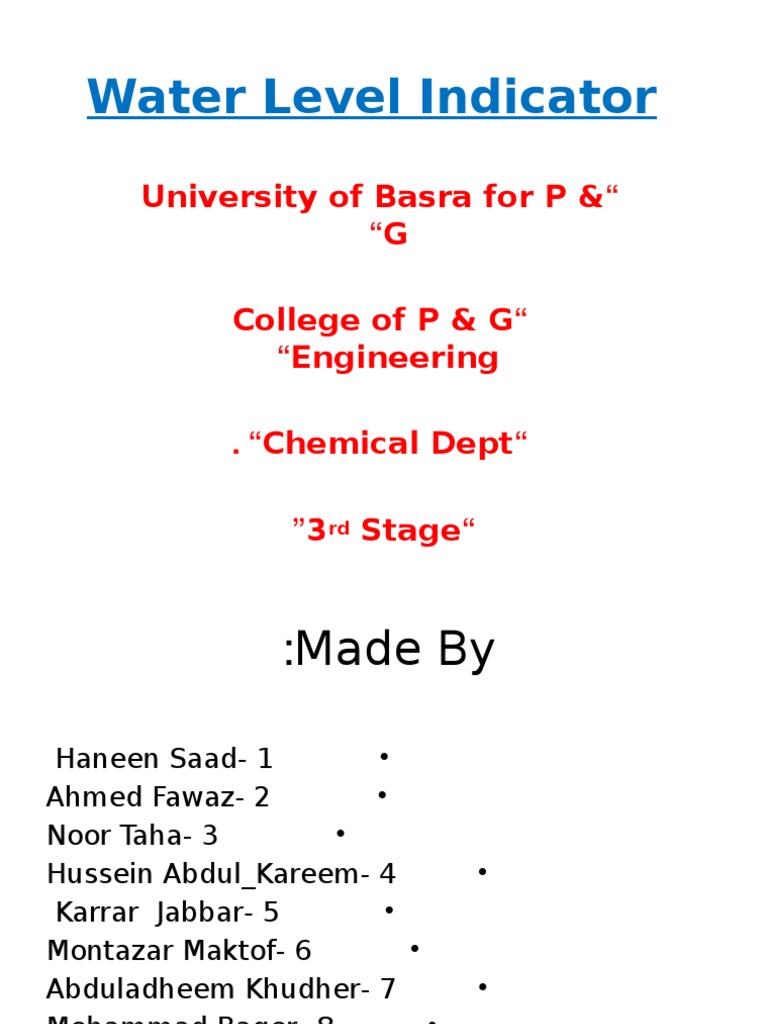 Water Level Indicator | PDF