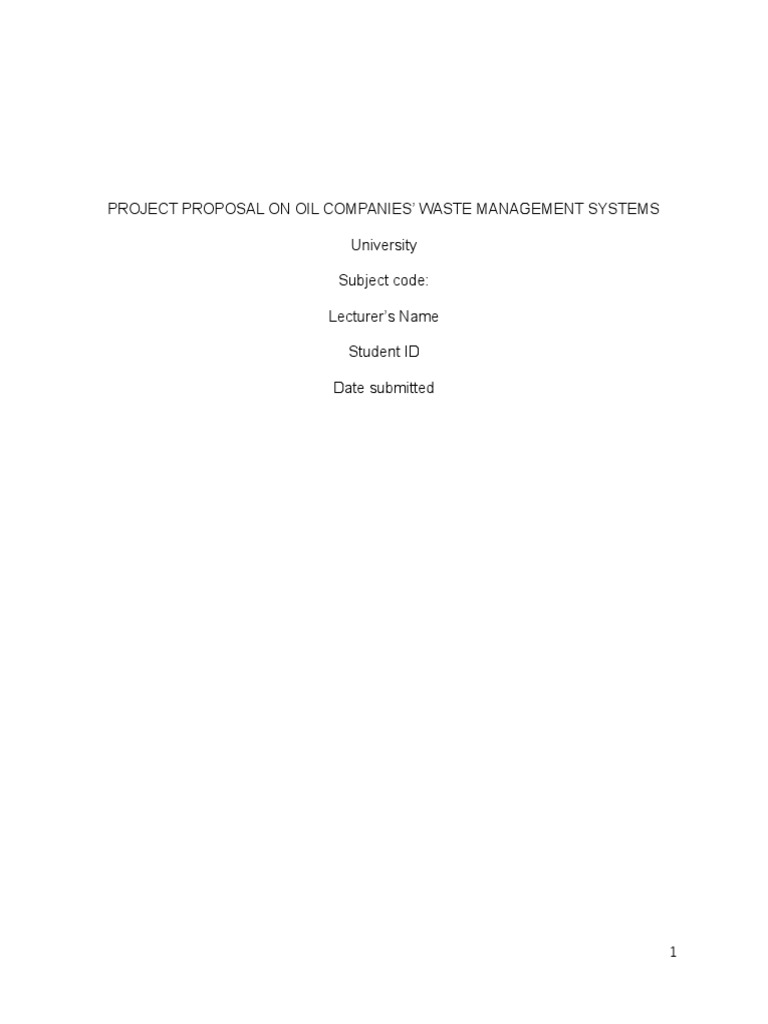 Waste Management Project Proposal | PDF | United States Environmental ...