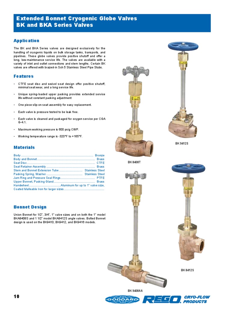 Extended Bonnet Cryogenic Globe Valves | PDF | Valve | Plumbing