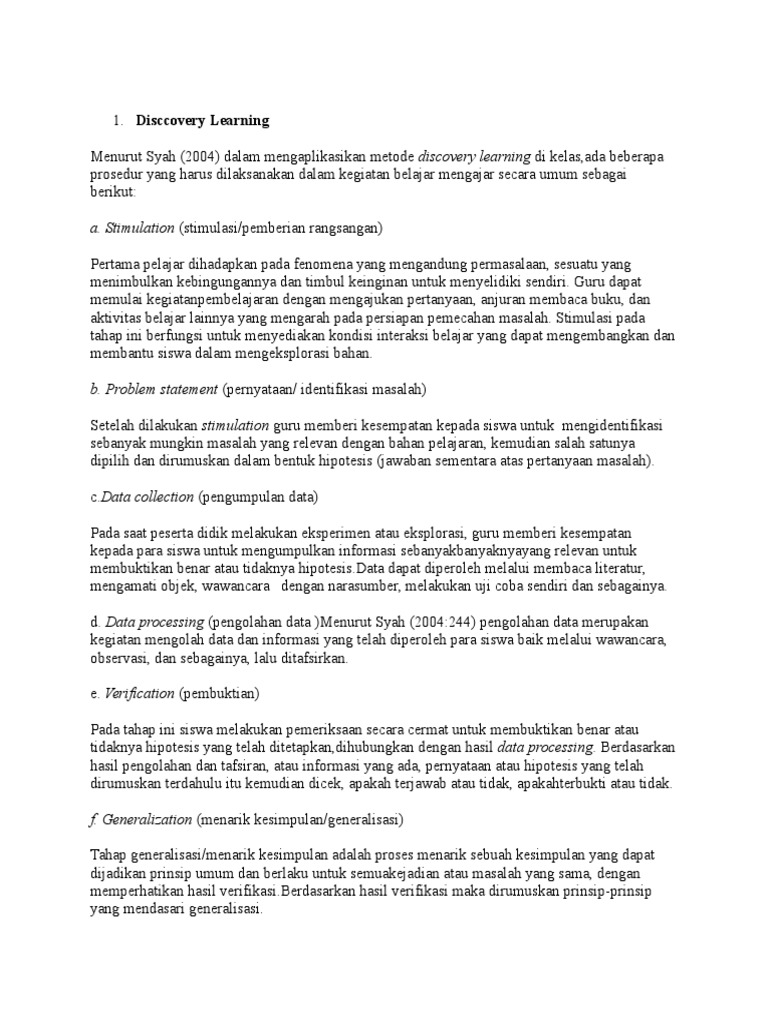 Sintak Model Pembelajaran | PDF