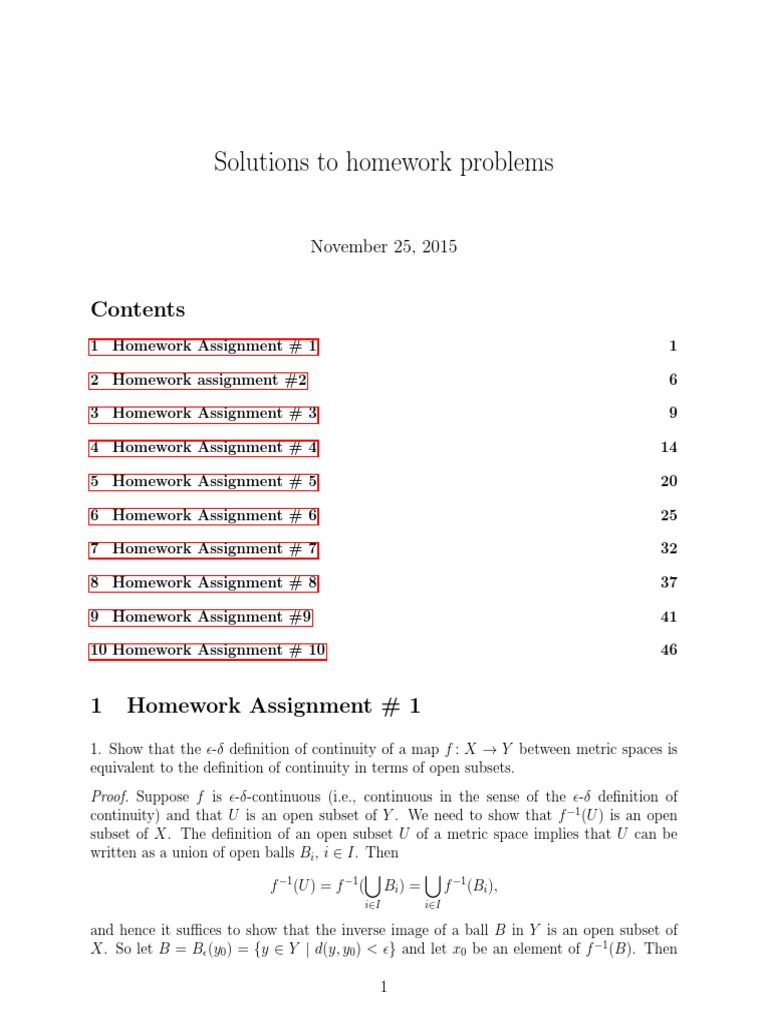 Homework Solutions | PDF | Determinant | Continuous Function