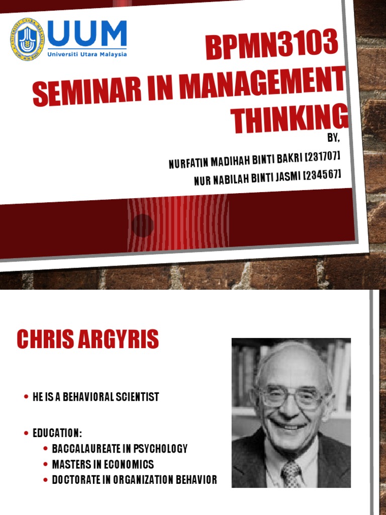 Chris Argyris' Theories of Action and Organizational Learning | PDF ...