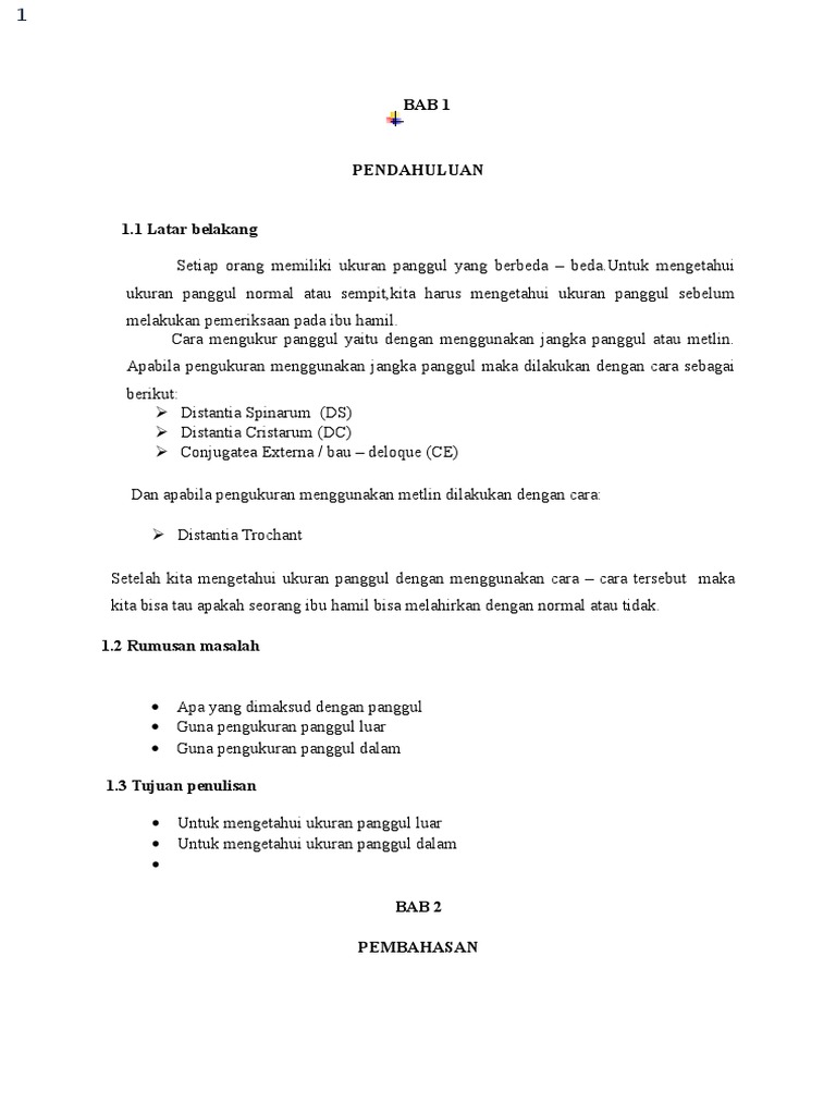 Pengukuran Panggul Luar Dan Pengukuran Dalam | PDF