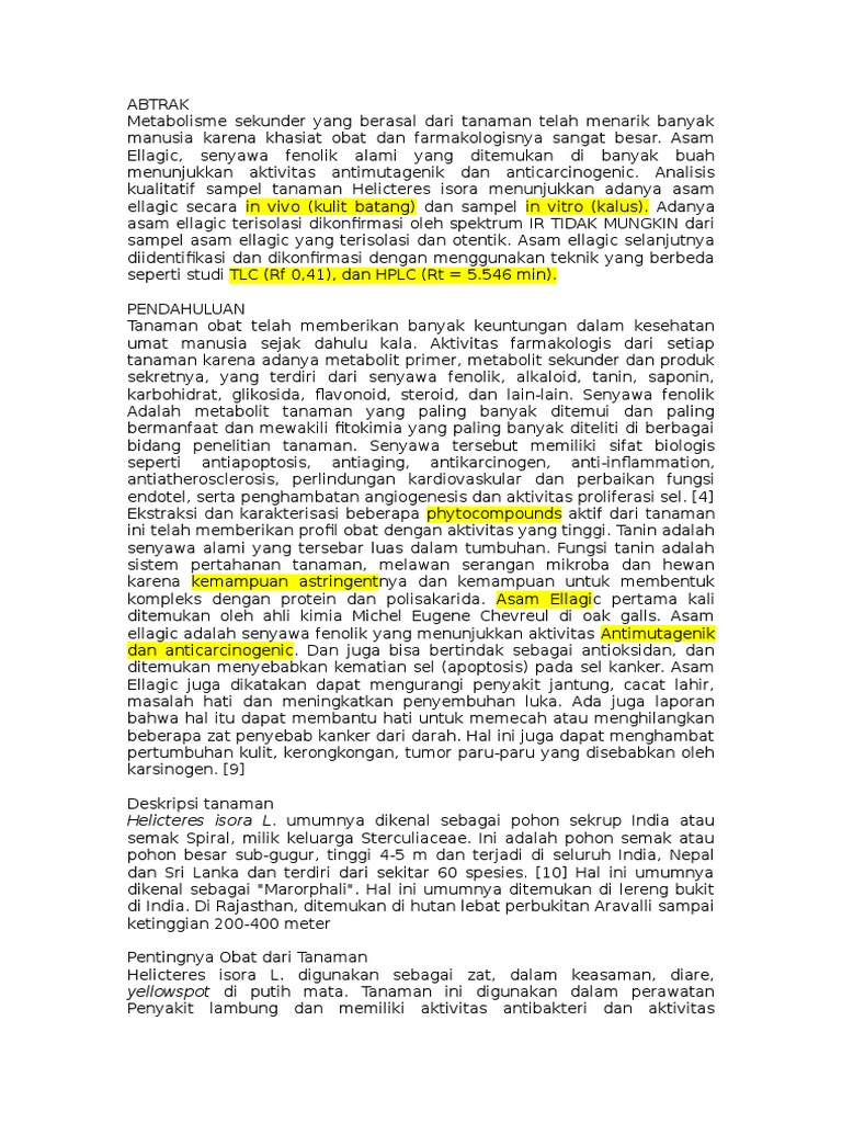 Fitokimia Asam Ellagic | PDF