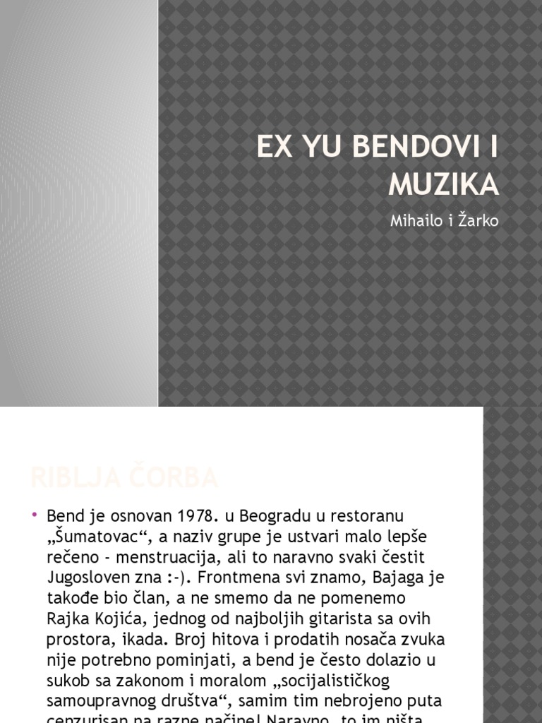 Ex Yu Bendovi I Muzika | PDF
