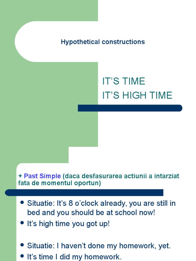 It'S Time It'S High Time: Hypothetical Constructions | PDF