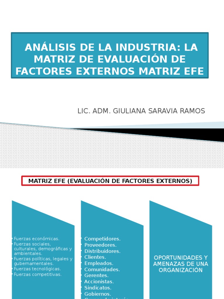 Matriz Efe y Efi | PDF | Exportaciones | Marketing