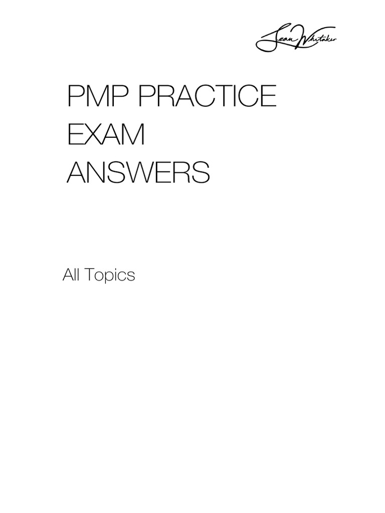 PMP Practice Exam Answers PDF | PDF