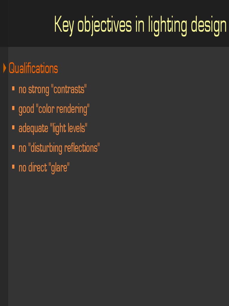 Key objectives and quantities in lighting design | PDF | Atomic ...