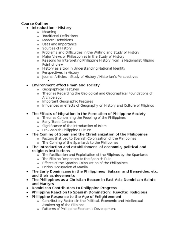 Grade 11 History Class Syllabus | PDF | Philippines | Spain