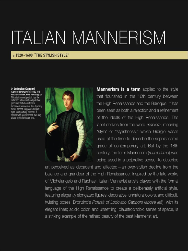Italian Mannerism | PDF | Michelangelo | Raphael