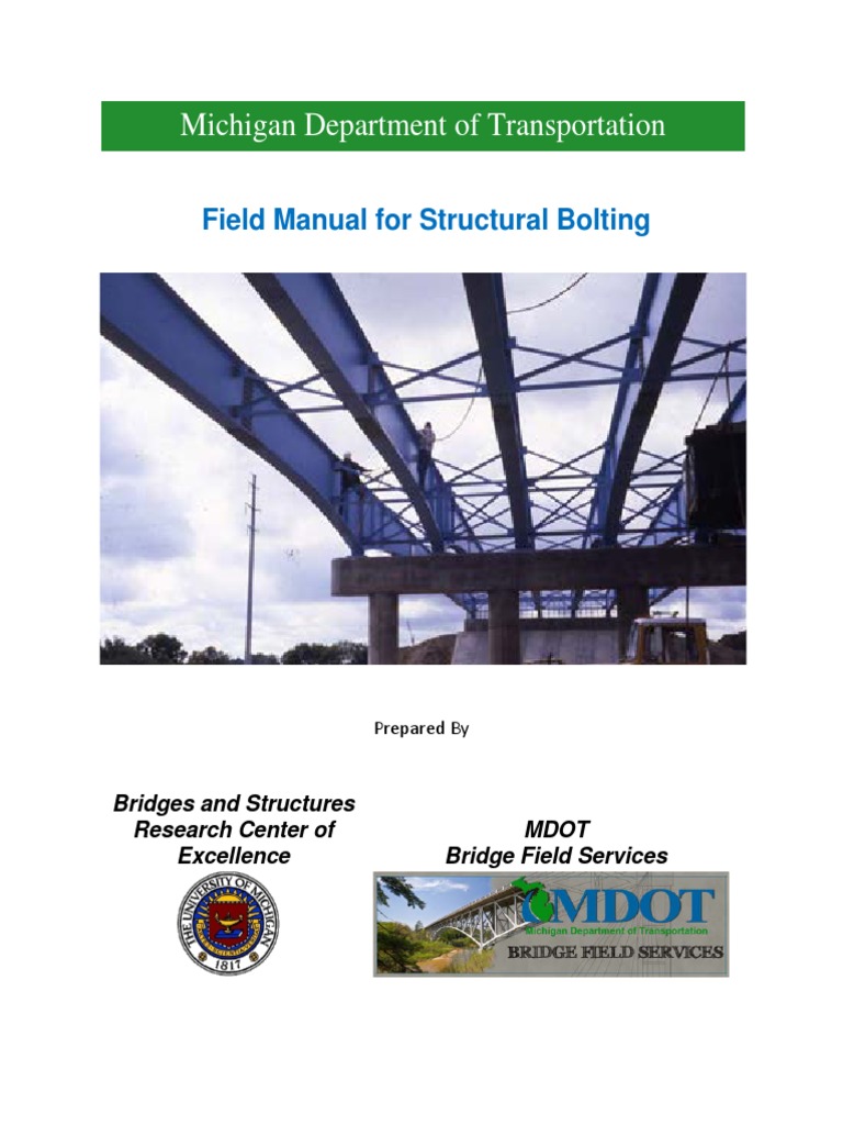 Field Manual For Structural Bolting FINAL1 455511 7 PDF | PDF | Nut (Hardware) | Screw