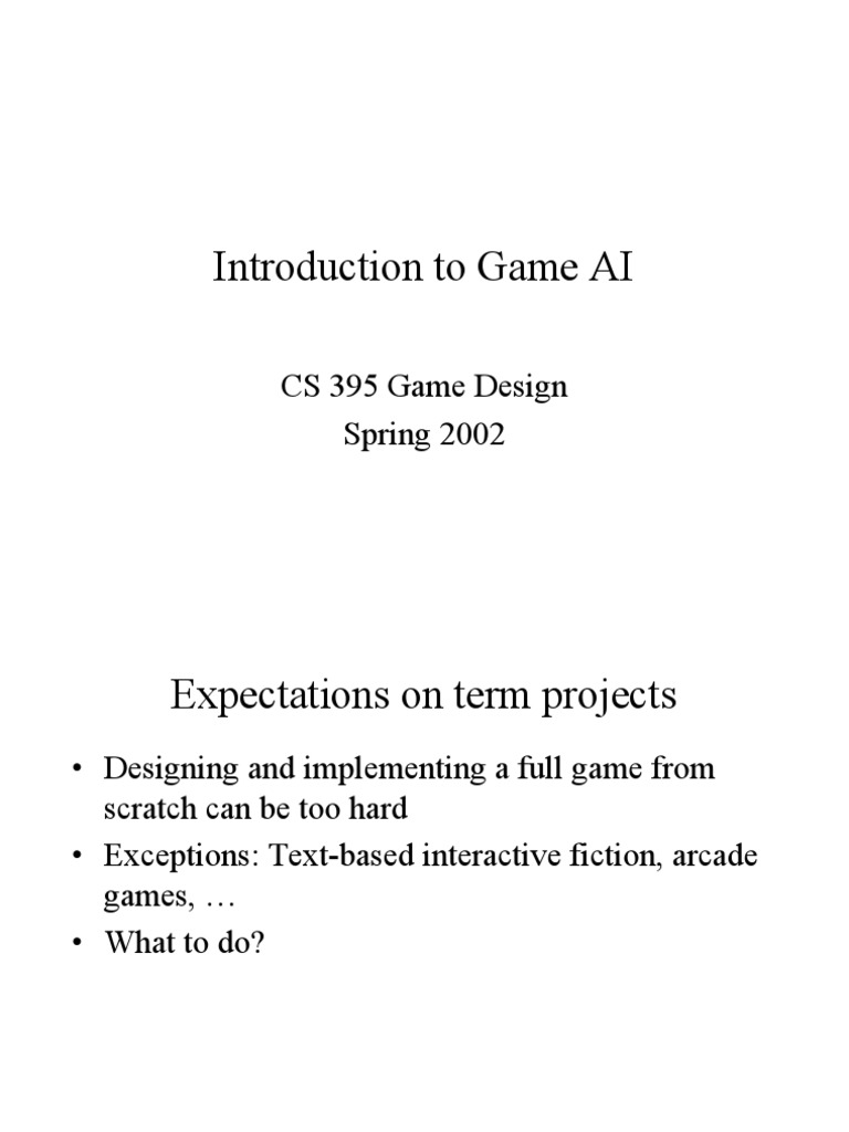 Overview of Game AI Concepts and Techniques | PDF | Artificial ...