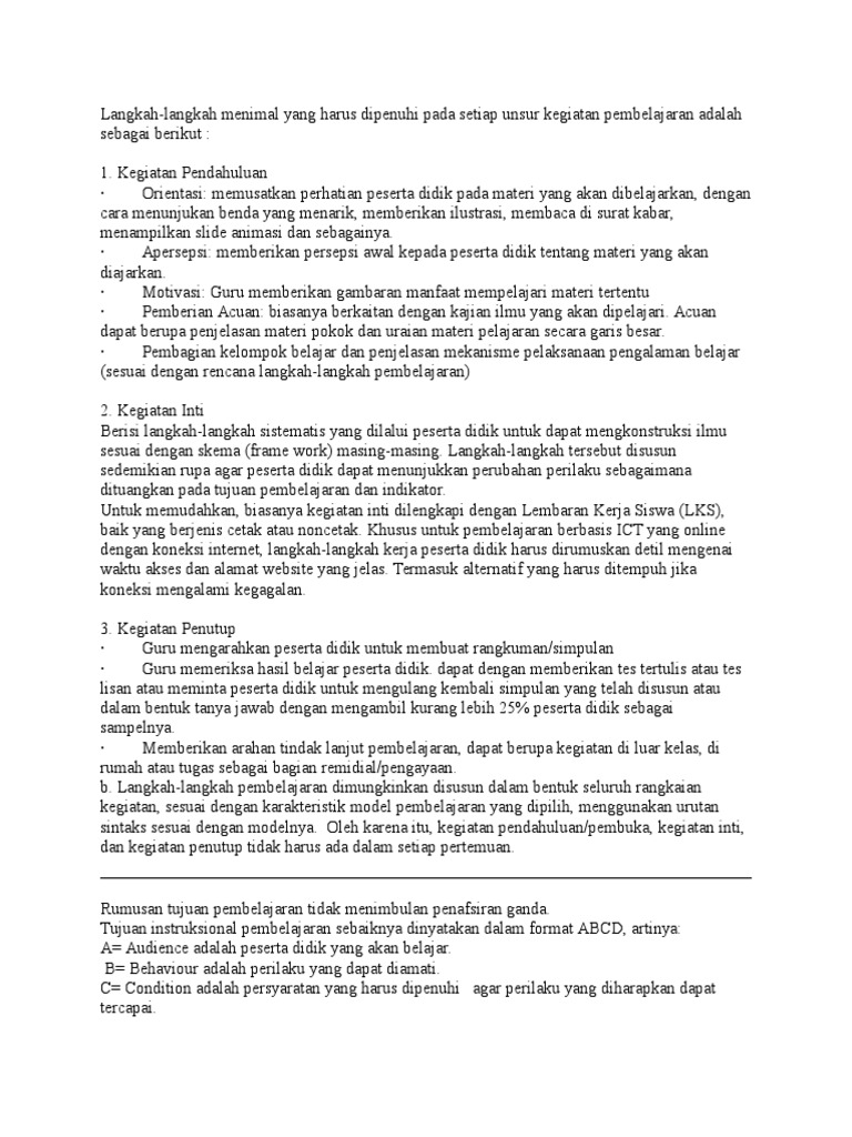 Langkah Pembuatan RPP Yang Baik | PDF