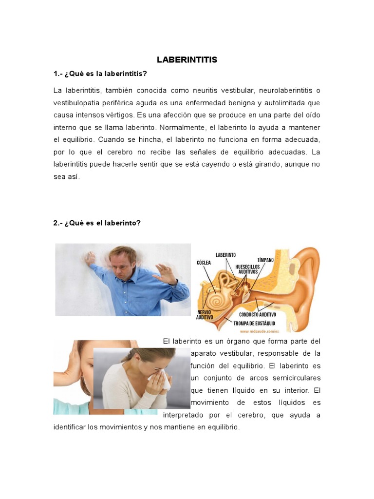 LABERINTITIS | PDF | Vértigo | Oído